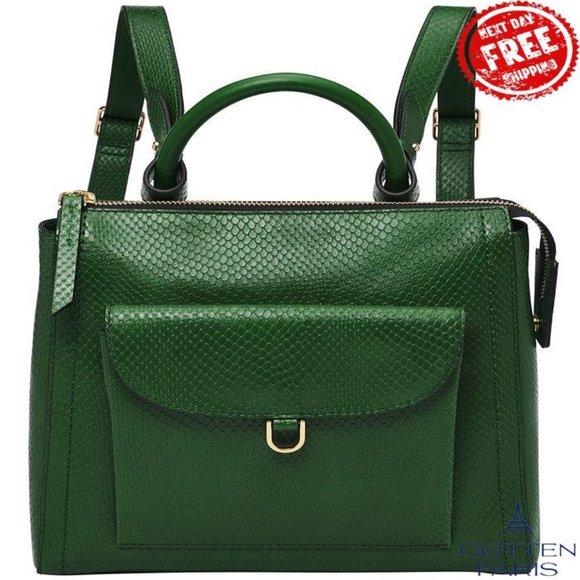 Fossil | Bags | Fossil Parker Mini Leather Backpack Bag Medium Green ...